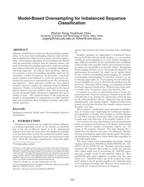 model based oversampling for imbalanced sequence classification docslib