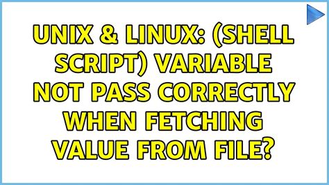 unix and linux shell script variable not pass correctly when fetching value from file youtube