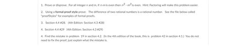 solved 1 prove or disprove for all integer n and m if n m