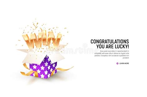 Click To Get Your Prizes Open Textured Purple Box With Confetti Explosion Inside Flying