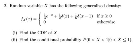 solved 2 random variable x has the following generalized