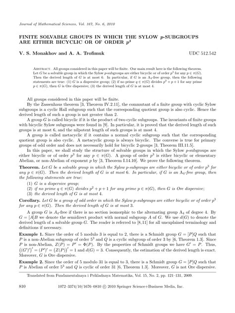 pdf finite solvable groups in which the sylow p subgroups are either bicyclic or of order p3