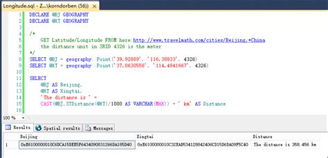 [mssql2008]spatial data in sql server 2008 根据经纬度计算两点间距离 数据库 it技术