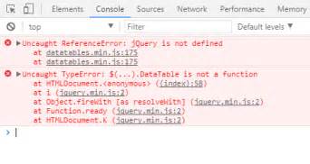 JQuery DataTables Common JavaScript Console Errors Gyrocode