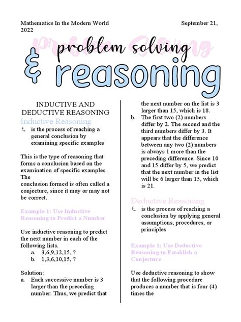lecture 3 problem solving and reasoning pdf inductive reasoning reason