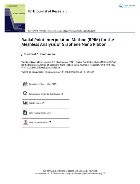 pdf radial point interpolation method rpim for the meshless analysis of graphene nano ribbon