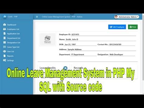 Online Leave Management System In PHP My SQL With Source Code