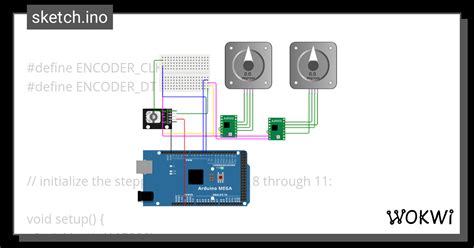 Stepper Motor A4988 With Rotary Encoder Wokwi Esp32 Stm32 Arduino Simulator