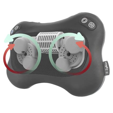 Zyllion Cordless Rechargeable Shiatsu Back And Neck Massager Pillow With Heat And Custom