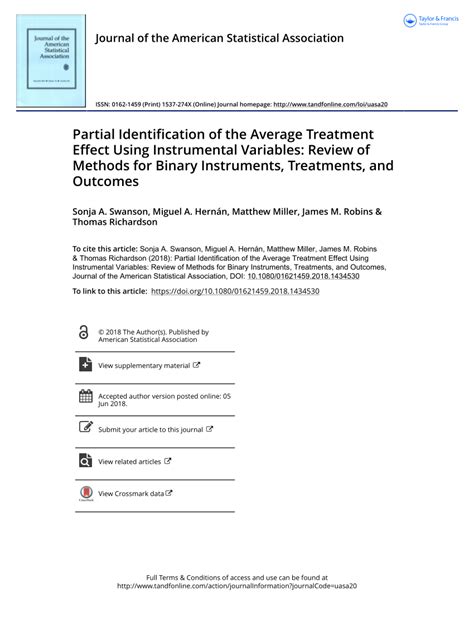 pdf partial identification of the average treatment effect using instrumental variables