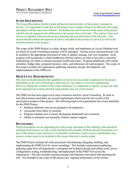 project scope statement template in word and pdf formats page 4 of 9 12512 hot sex picture