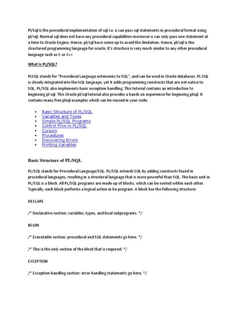 plsql tutorial pdf pl sql parameter computer programming