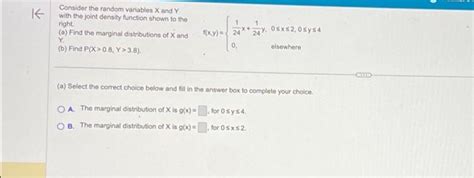 solved consider the random variables x and y with the joint