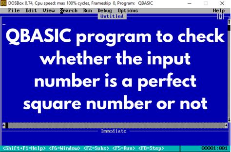 qbasic program to check whether the input number is a perfect square or not computer for see