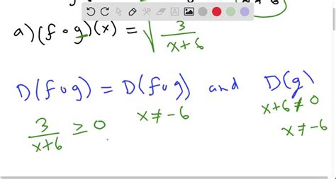 solved given functions f and g find a f ∘g x and its domain and b g ∘f x and its
