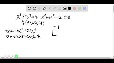 solved find parametric equations for the line tangent to the curve of intersection of the