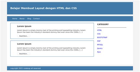 tutorial html part 19 membuat layout website sederhana dengan html dan css ~ tugas mm anung