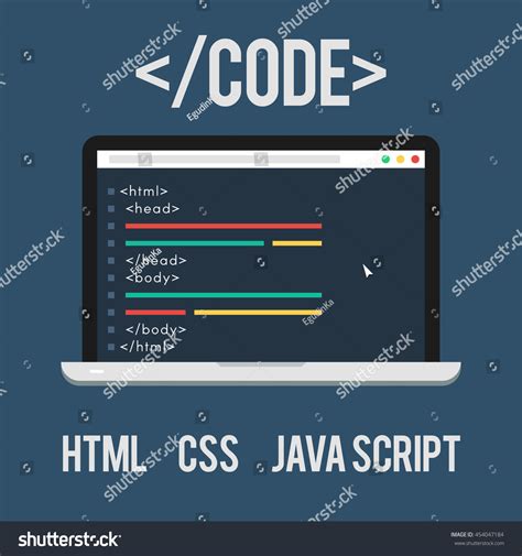 desarrollo web código html css java vector de stock libre de regalías 454047184