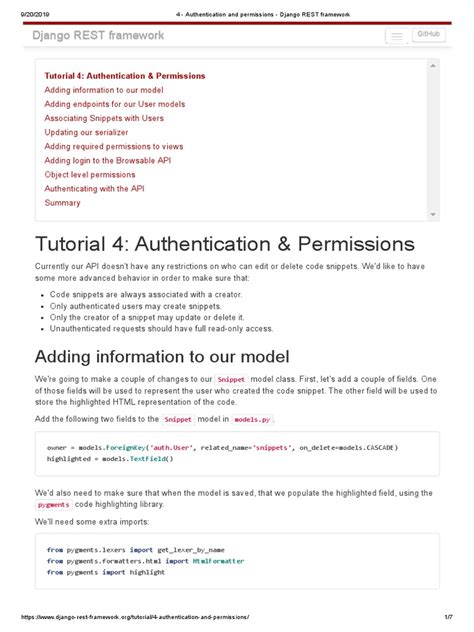 4 authentication and permissions django rest framework pdf application programming
