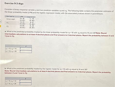 solved exercise 9 3 ﻿algoconsider a binary response variable