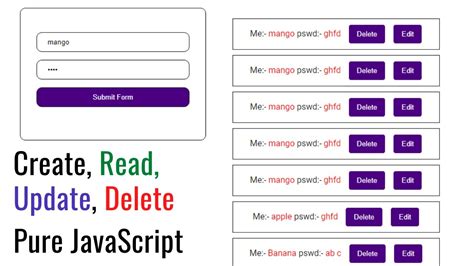 day 60 master pure javascript crud html css javascript project 60 day coding challenge 🔄