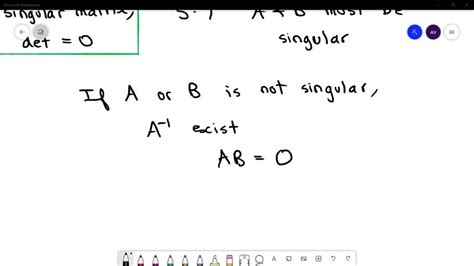solved if a and b are two non zero square matrices of the same order