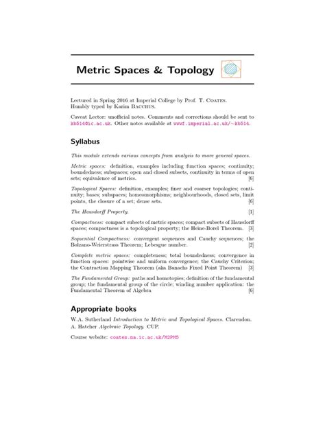m2pm5 pdf metric space continuous function