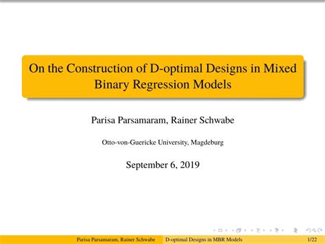 pdf on the construction of d optimal designs in mixed binary regression models