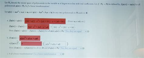 solved let p denote the vector space of polynomial in the