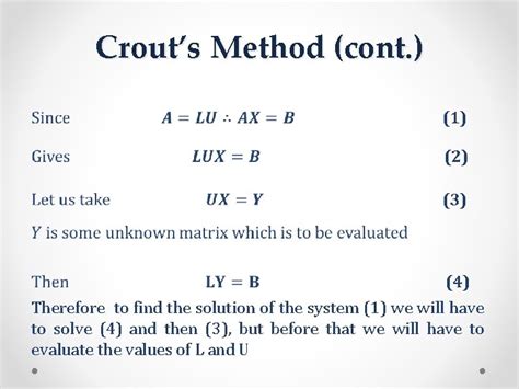 numerical matrix methods for solving the system of
