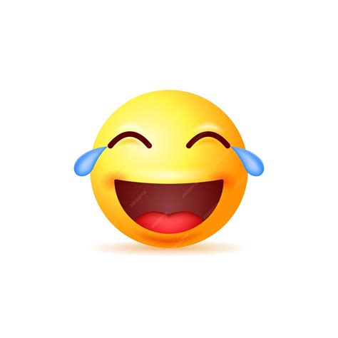 Premium Vector Laughing To Tears Emoji Isolated On White Background
