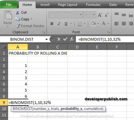 How To Use BINOM DIST Function In Excel Developer Publish