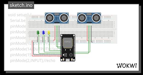 dos sensores distancia wokwi esp32 stm32 arduino simulator