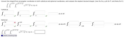 solved convert the integral from rectangular coordinates to
