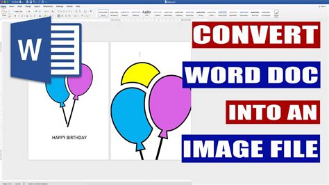 Convert Word File Into Image File Microsoft Word Tutorials YouTube