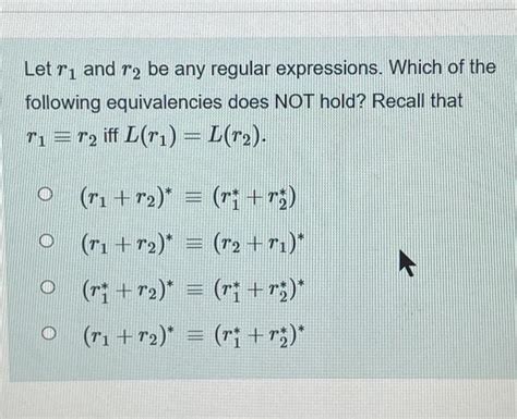 solved let r1 and r2 be any regular expressions which of