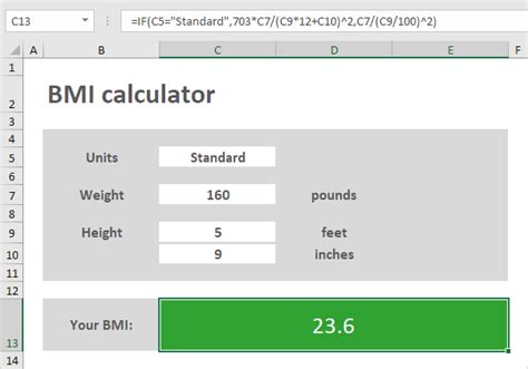 BMI Calculator In Excel Step By Step Tutorial