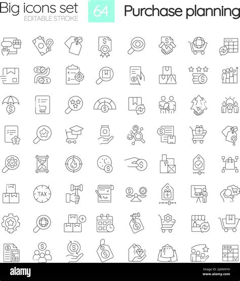 Procurement Planning Process Linear Icons Set Stock Vector Image Art