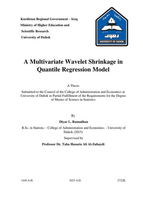pdf a multivariate wavelet shrinkage in quantile regression model