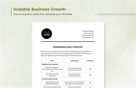 Onboarding Legal Checklist HR Template In Word PDF Google Docs