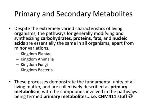 PPT Primary And Secondary Metabolites PowerPoint Presentation Free