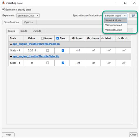 specify steady state operating point for parameter estimation matlab and simulink mathworks 日本