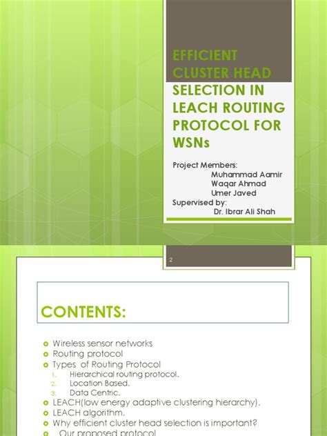efficient cluster head selection in leach pdf wireless sensor network routing