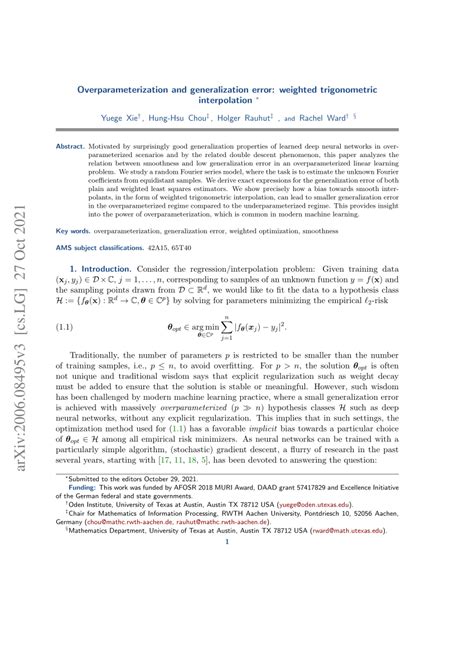 pdf weighted optimization better generalization by smoother interpolation