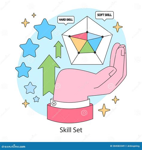 Skill Set A Professional Juggles Multiple Soft And Hard Skills For Career Stock Illustration