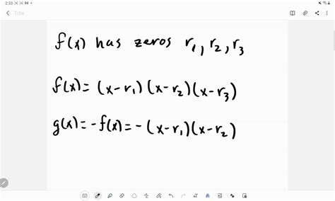 solved determine if possible the zeros of the function g when the function f has zeros at x r1