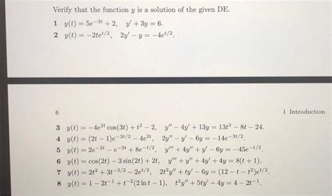 solved verify that the function y is a solution of the given
