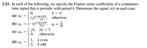 solved 3 23 in each of the following we specify the
