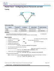 11 2 4 5 Packet Tracer Configuring Secure Passwords And SSH Docx