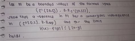 solved let m be a bounded subset of the normed space
